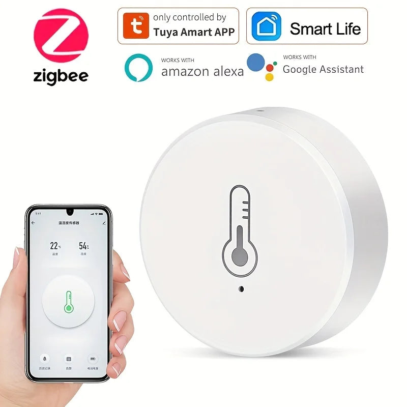 Zigbee Smart Temperature and Humidity Sensor Battery Powered Security – Ezlo - Property Empowered