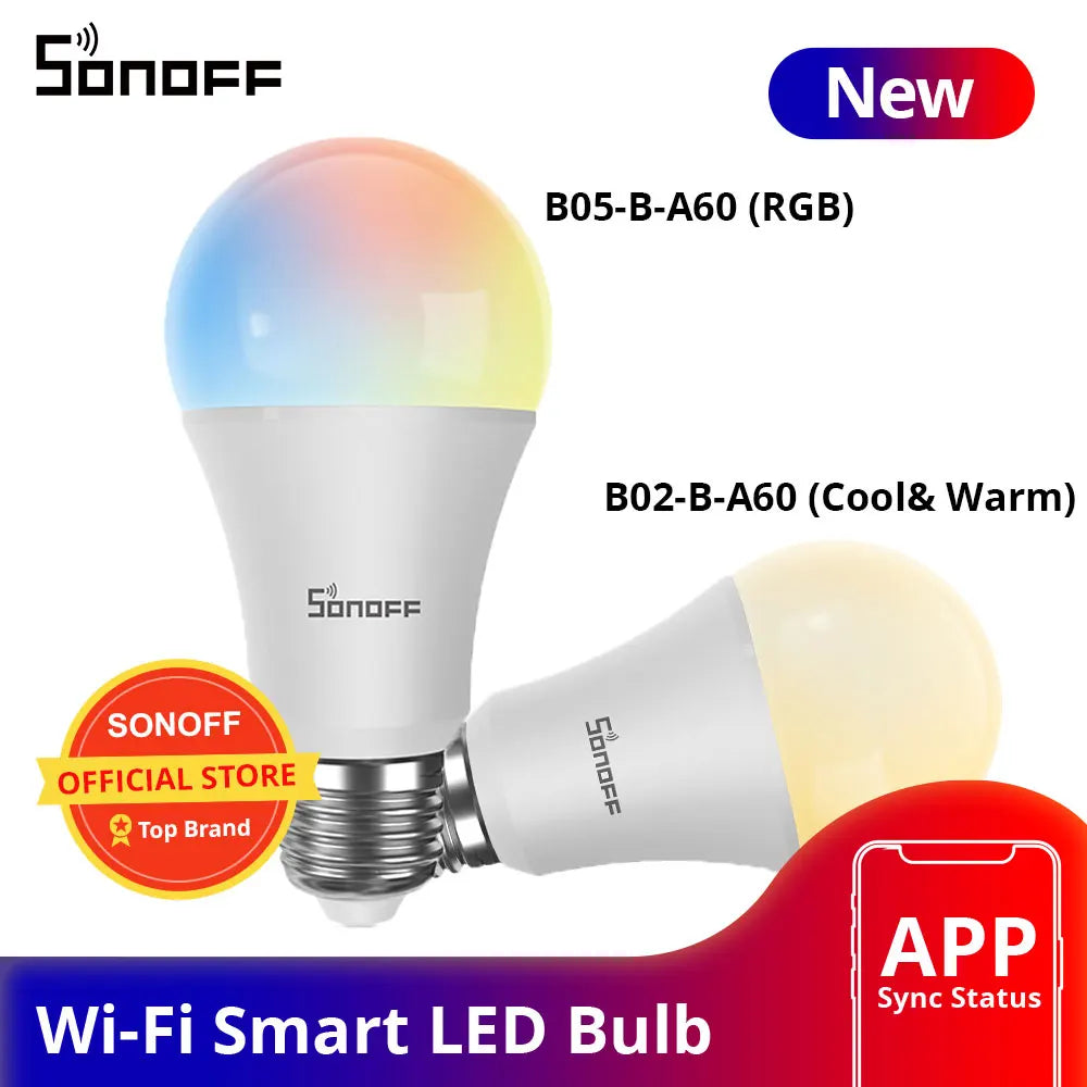 SONOFF B02-B-A60/ B05-BL-A60 WiFi Smart LED Bulb E27 Dimmable RGB Lamp – Ezlo - Property Empowered