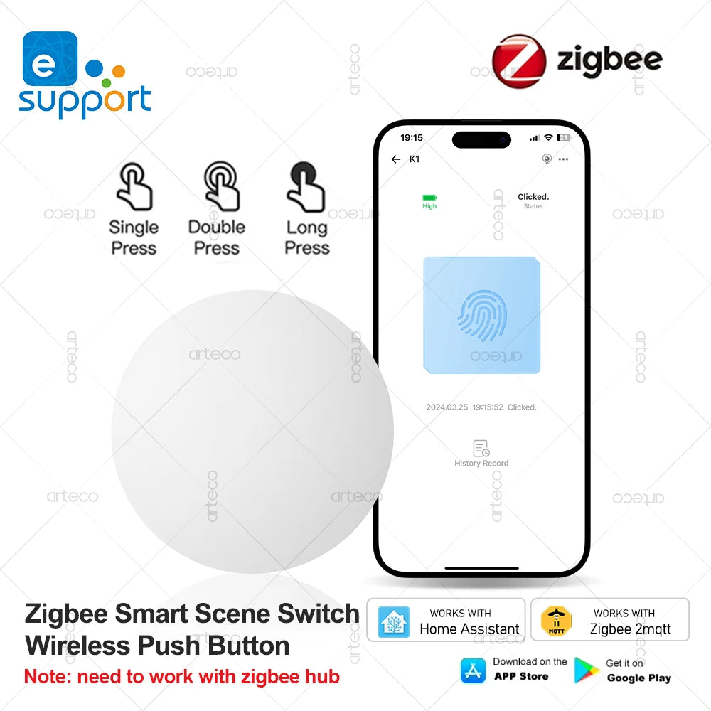 Ewelink Zigbee Smart Push Button Wireless Scene Switch Remote Control – Ezlo - Property Empowered