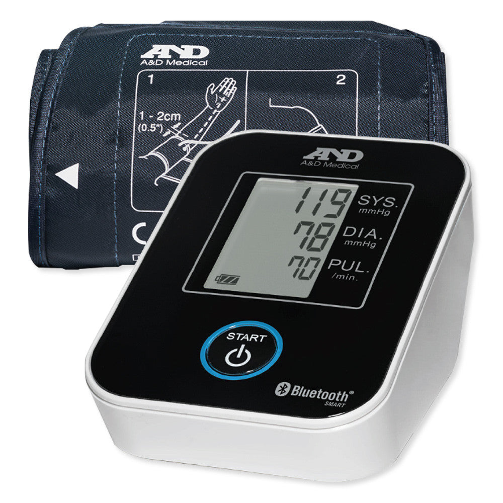 A&D Wireless Upper Arm Blood Pressure Monitor with Wide Range Cuff, 8 ...