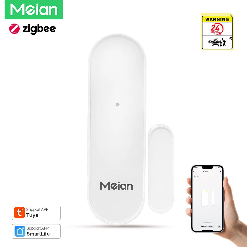 Meian Zigbee Window Door Sensor Tuya Smart Home Wireless Door Alarm Wi ...