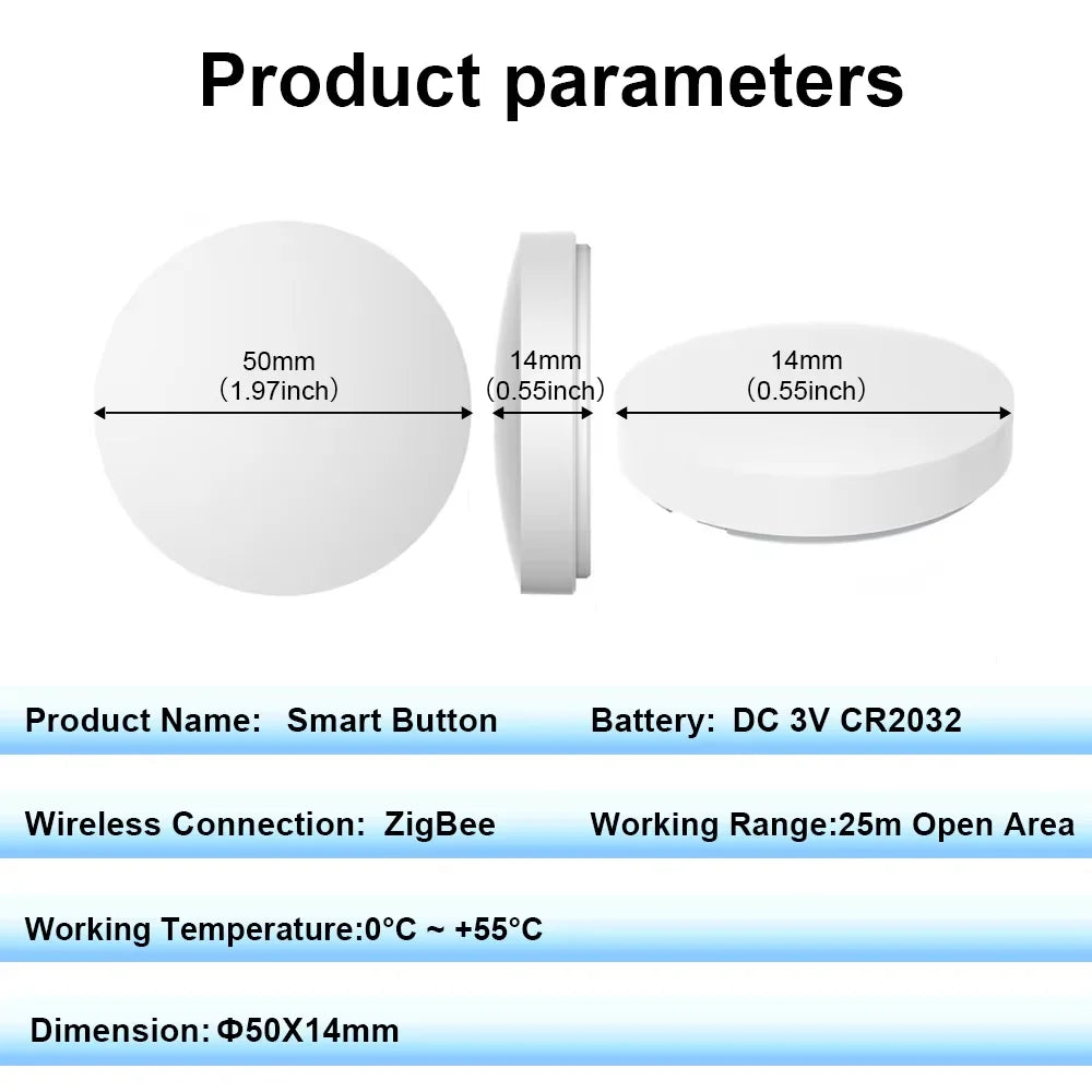 Ewelink Zigbee Smart Wireless Push Button Switch with Battery - Control ...