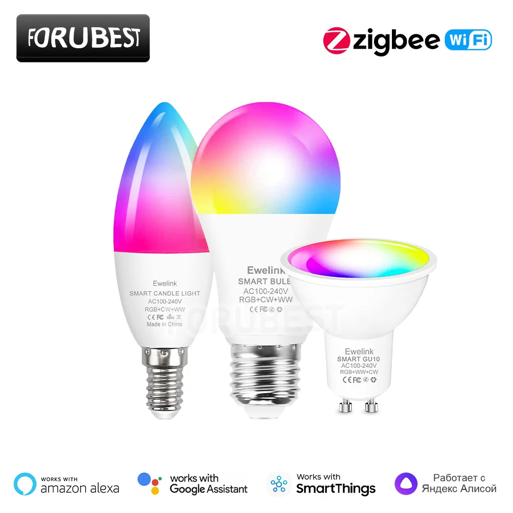 Ewelink Smart WiFi Zigbee LED Light Bulb Dimmable E27 E14 GU10 RGBCW A – Ezlo - Property Empowered
