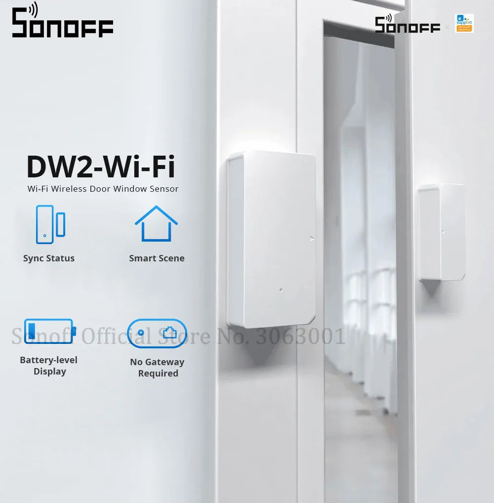 SONOFF DW2 Wifi Wireless Door Window Sensor Open / Closed Detectors e ...