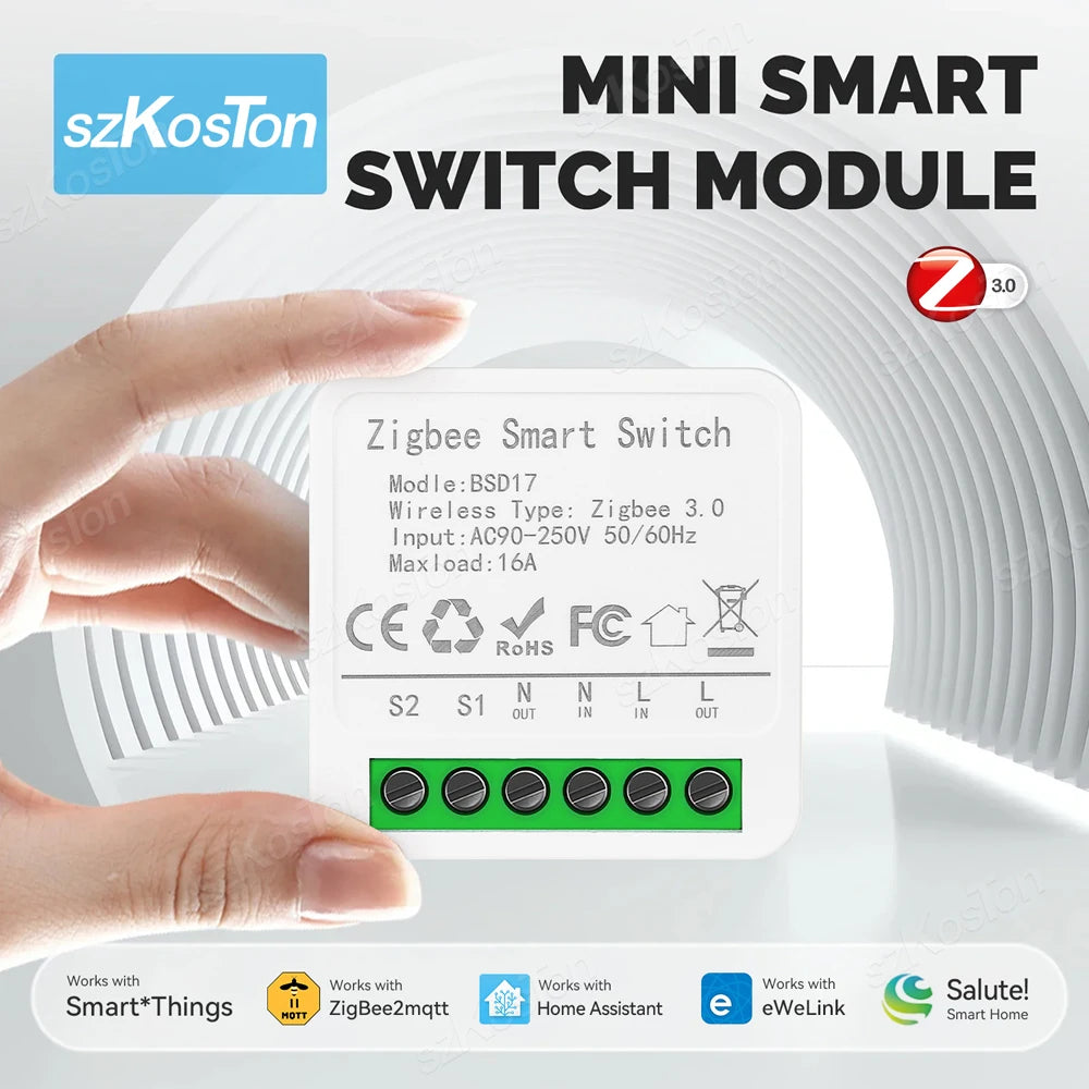 eWeLink App 16A Mini ZigBee Smart Switch DIY Breaker Relay Voice Contr ...