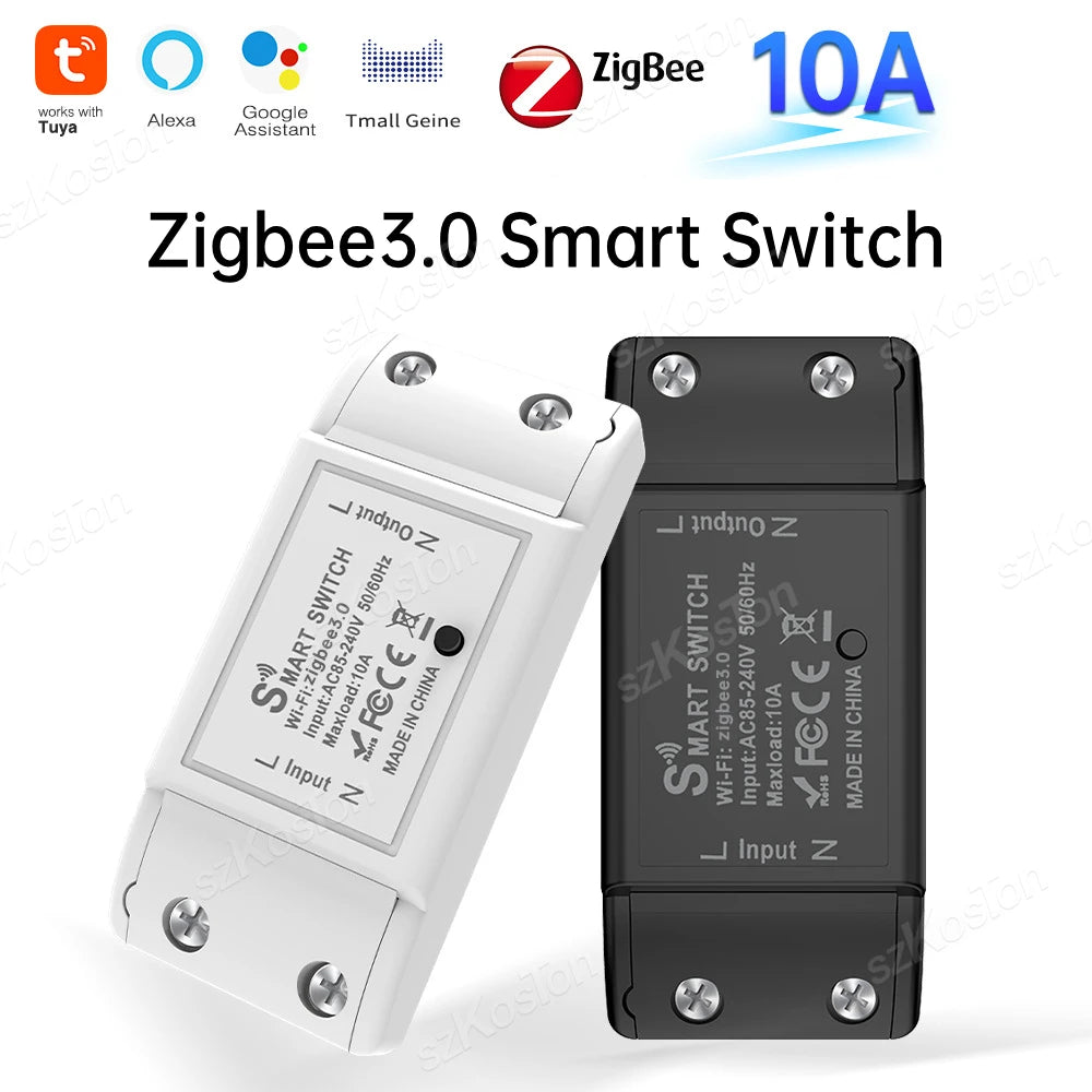Tuya ZigBee 3.0 Smart Switch Breaker Timer LED Light Wireless Controll ...