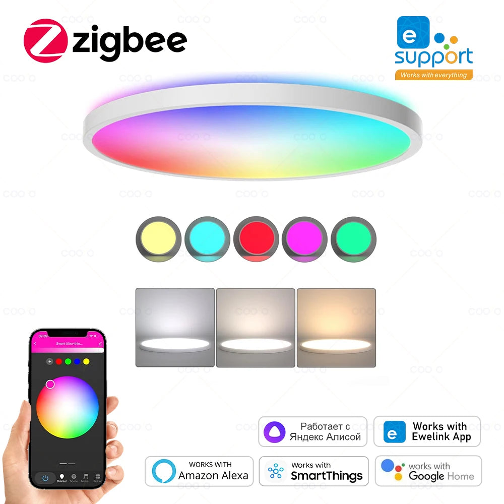 Ewelink Zigbee Smart Ceiling Light RGB 2700K to 6500K Ceiling Lamp AC ...